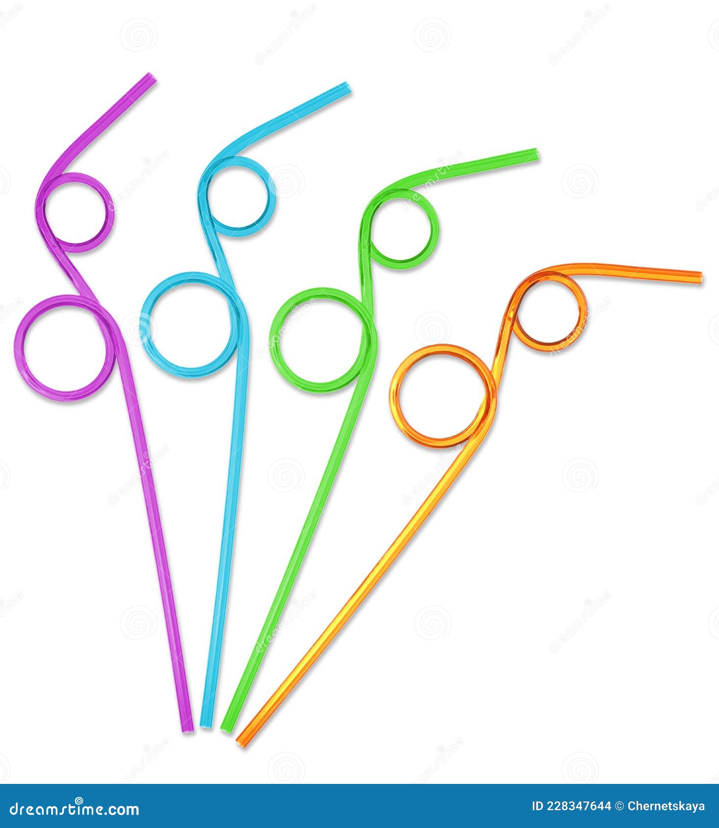 Set with Different Straws for Drinks on White Background Stock Photo ...