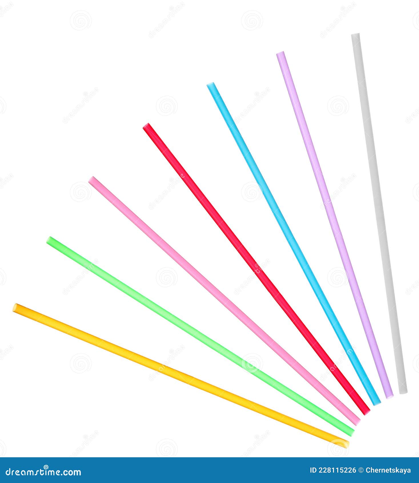 Set with Different Straws for Drinks on White Background Stock Photo ...