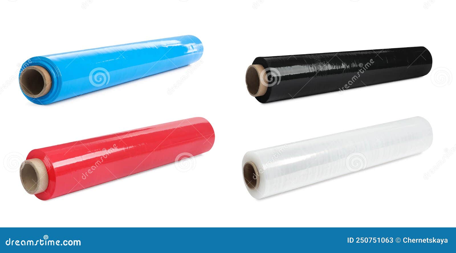 Set with Different Stretch Wraps on White Background. Banner Design ...