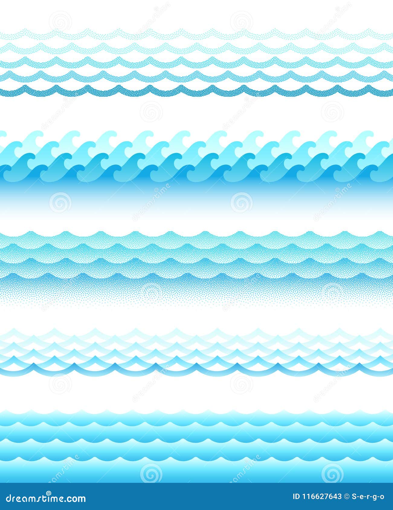 Water Waves Borders Vector Illustration | CartoonDealer.com #20062088