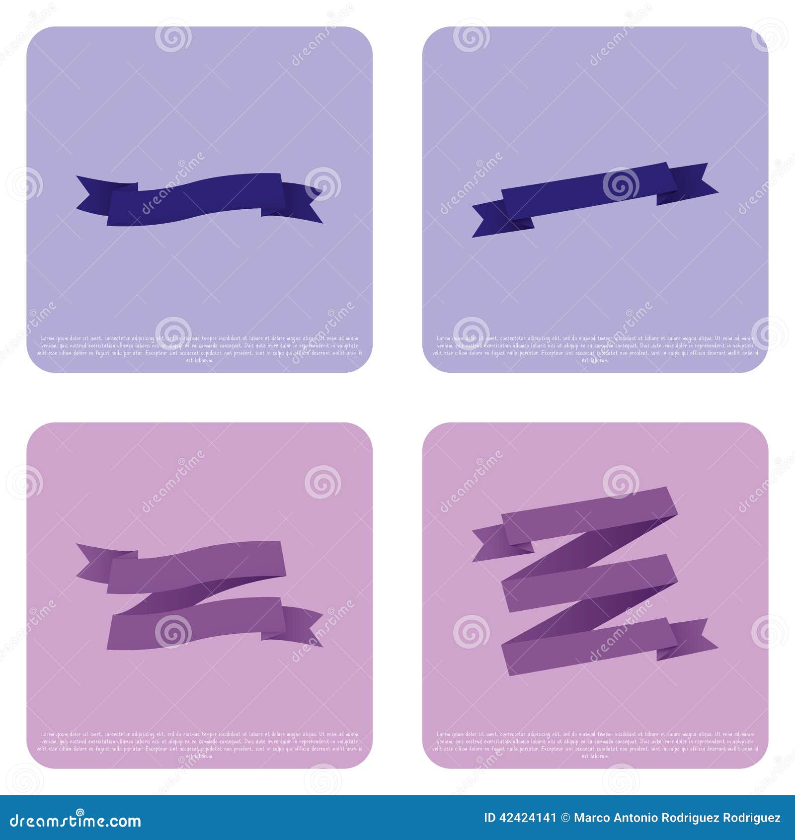 Set of Different Stylish Ribbons Isolated on Color Background Stock ...