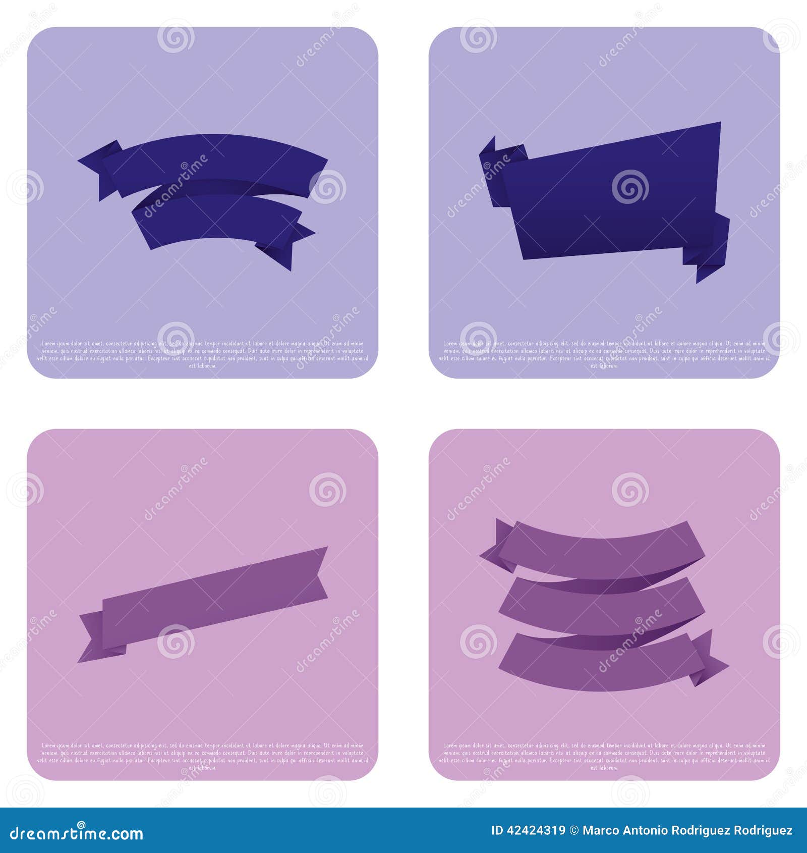 Set of Different Stylish Ribbons Isolated on Color Background Stock ...