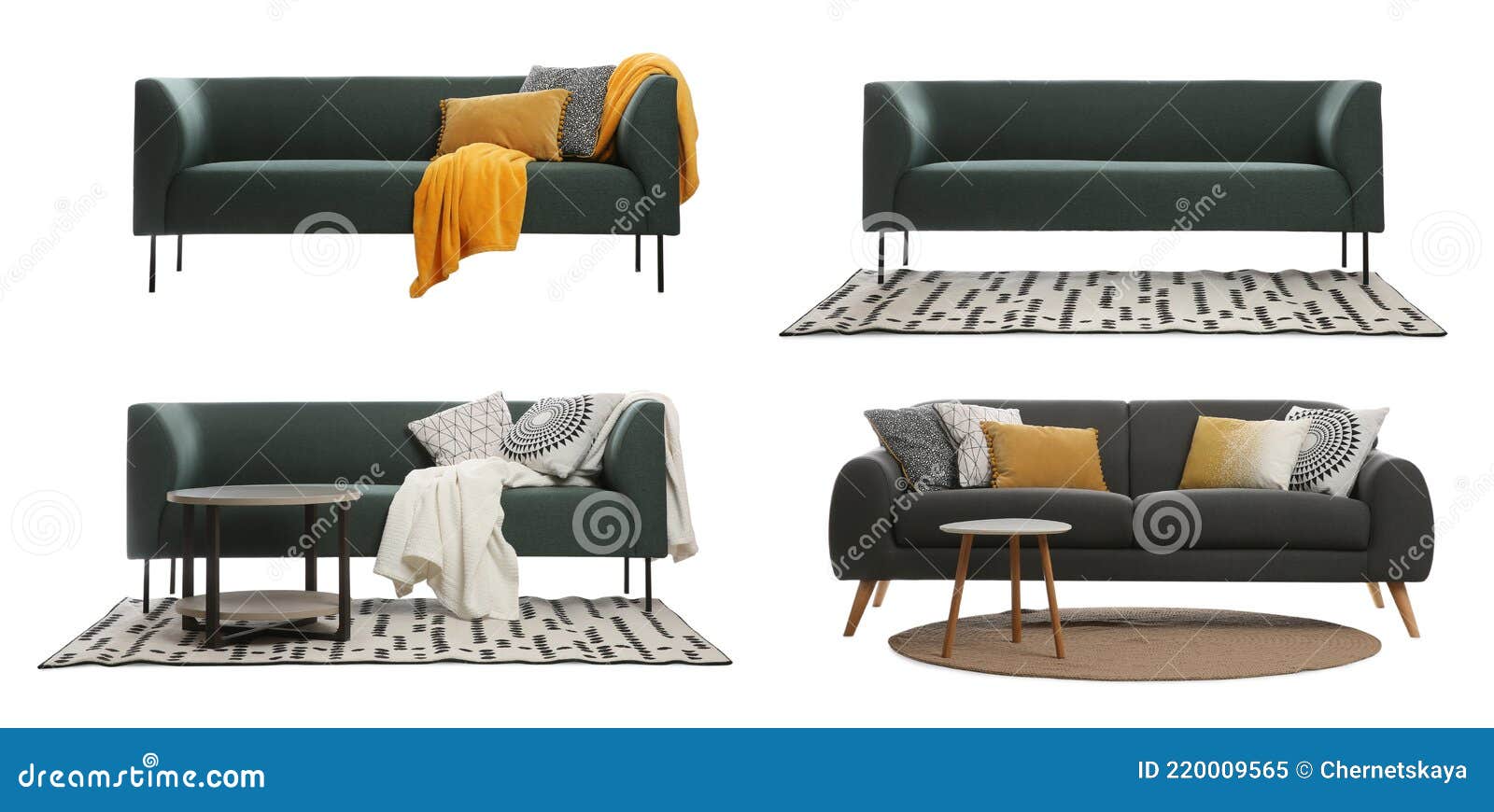 Set with Different Stylish Sofas on White Background. Banner Design ...