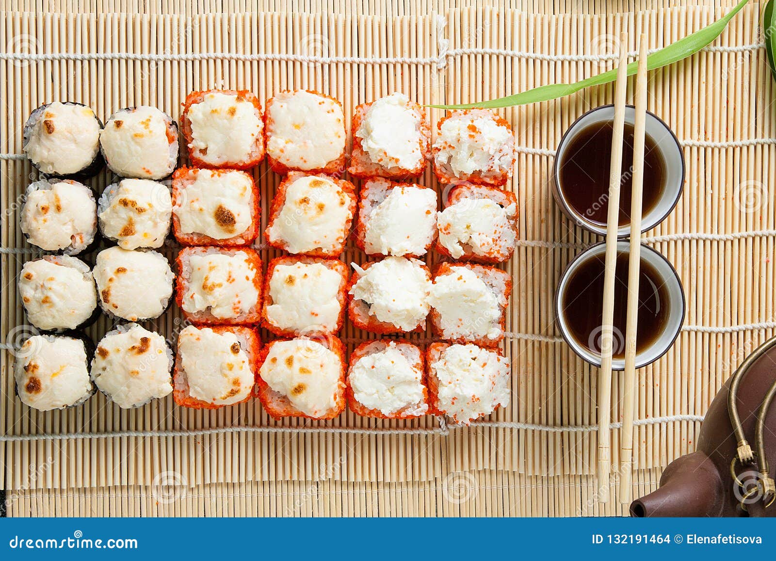 Set of Different Sushi on the Table.Top View Stock Photo - Image of ...