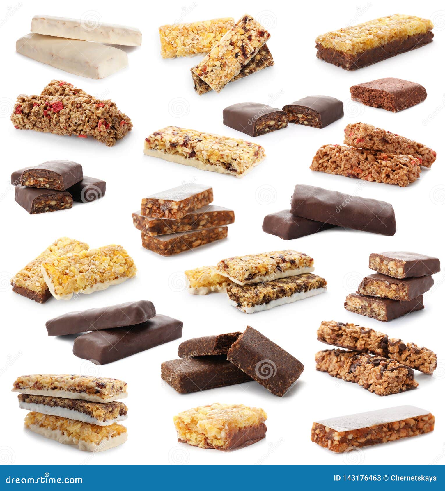 Set of Different Sweet Protein Bars Stock Image - Image of background ...