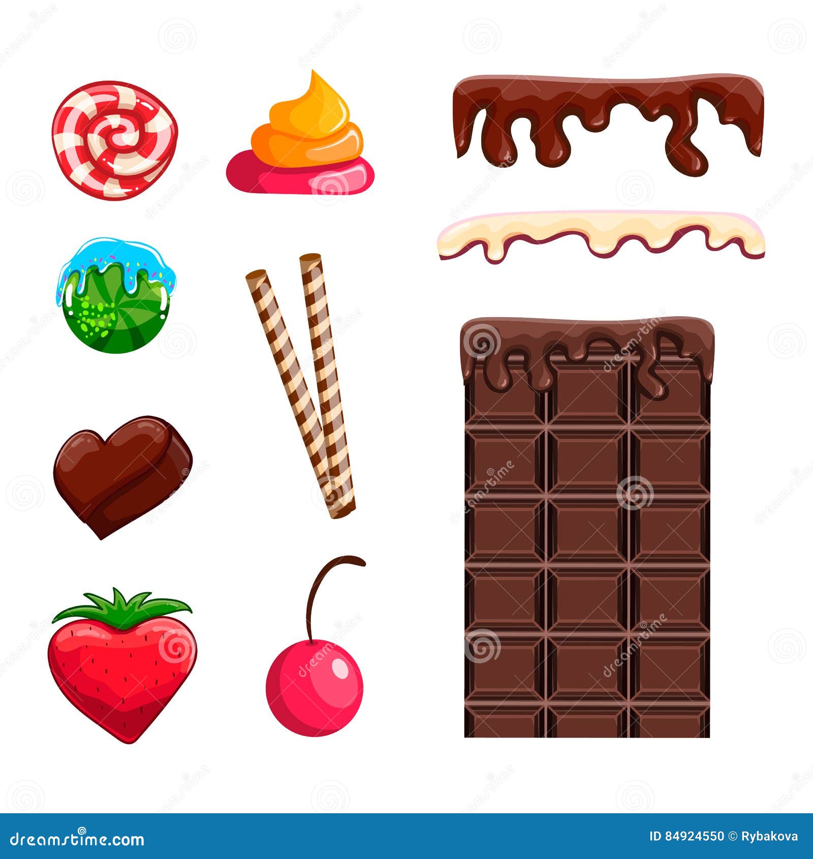 Set with different sweets stock vector. Illustration of birthday - 84924550