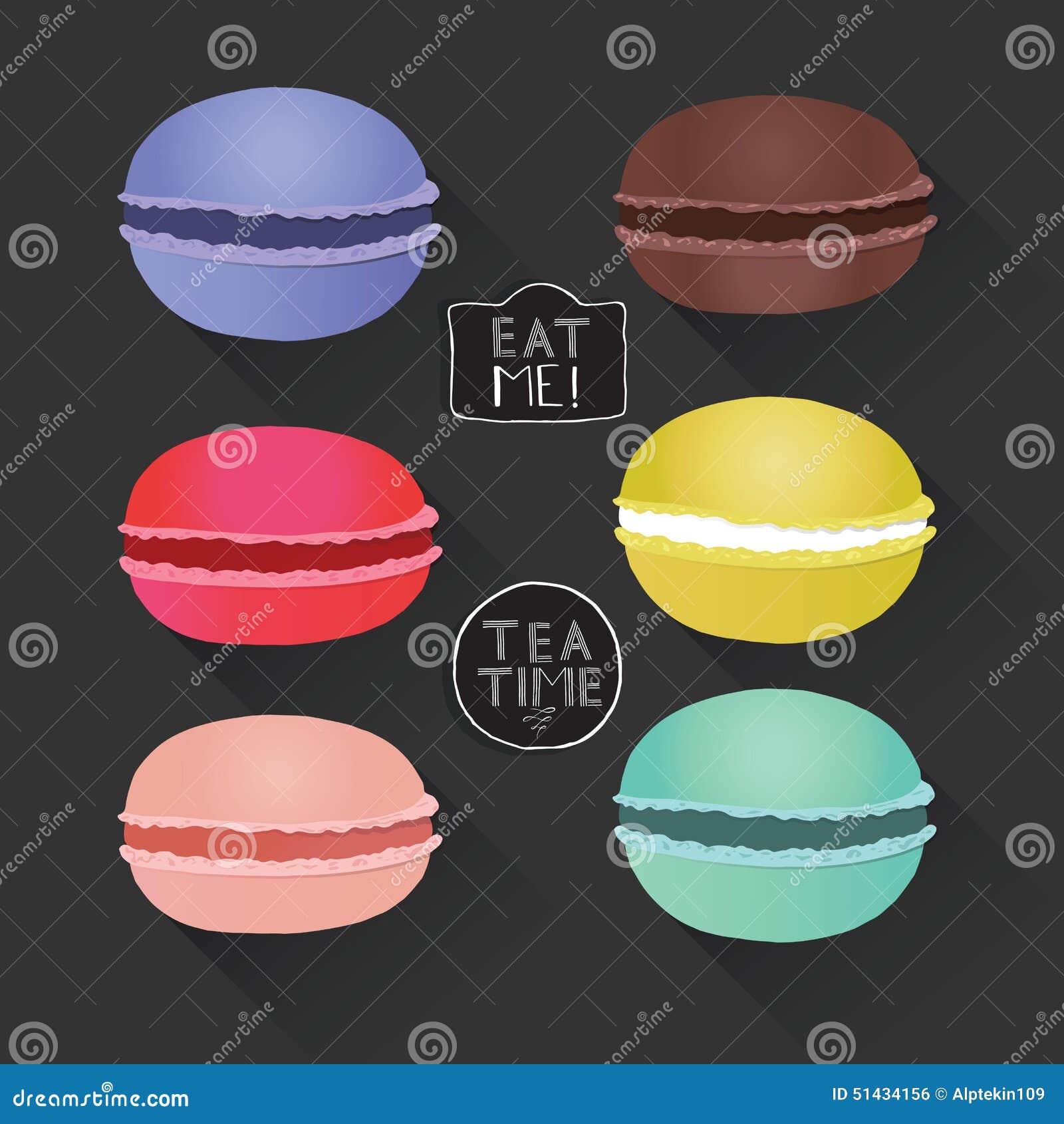 Set of Different Taste Macaroons. Stock Illustration - Illustration of ...