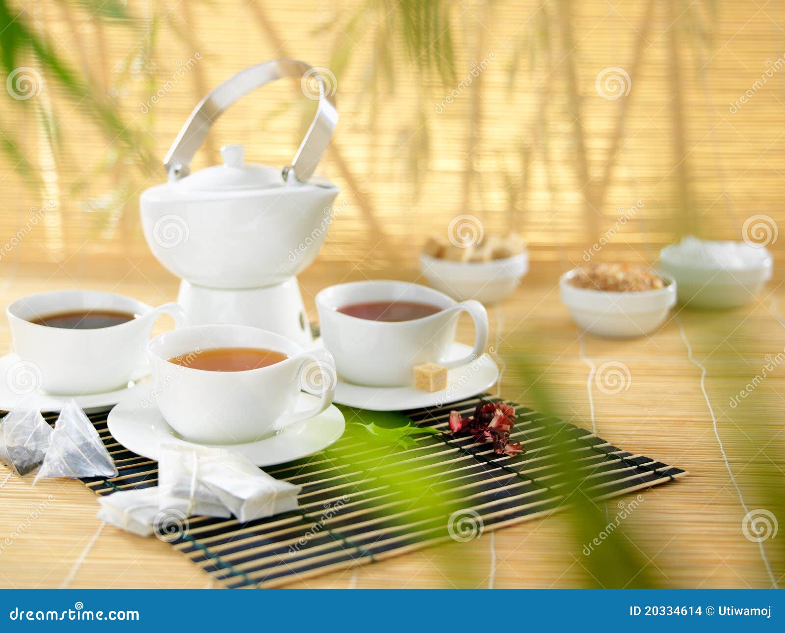 Set of Different Teas with a Lot Space for Text Stock Photo - Image of ...