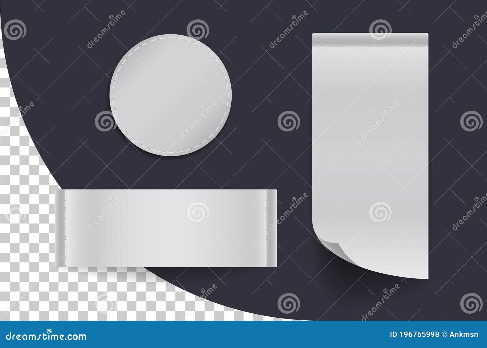 Set of Different Textile Tags. Collection Labels for Clothes Stock ...