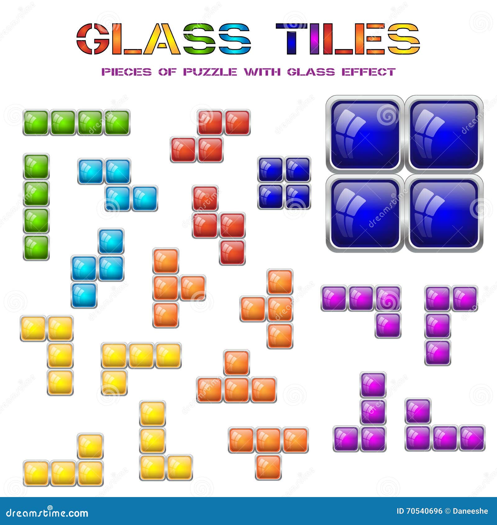 Set of Different Tile Blocks. Mosaic Design Elements Stock Vector ...