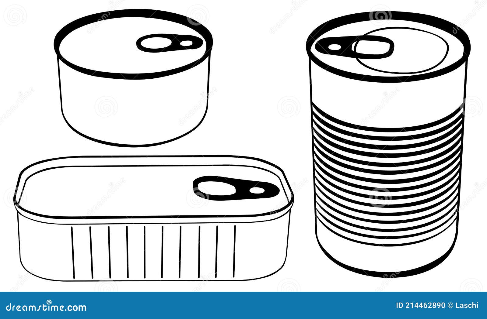 Tin Can Cartoon Vector And Illustration, Black And White,, 44% OFF