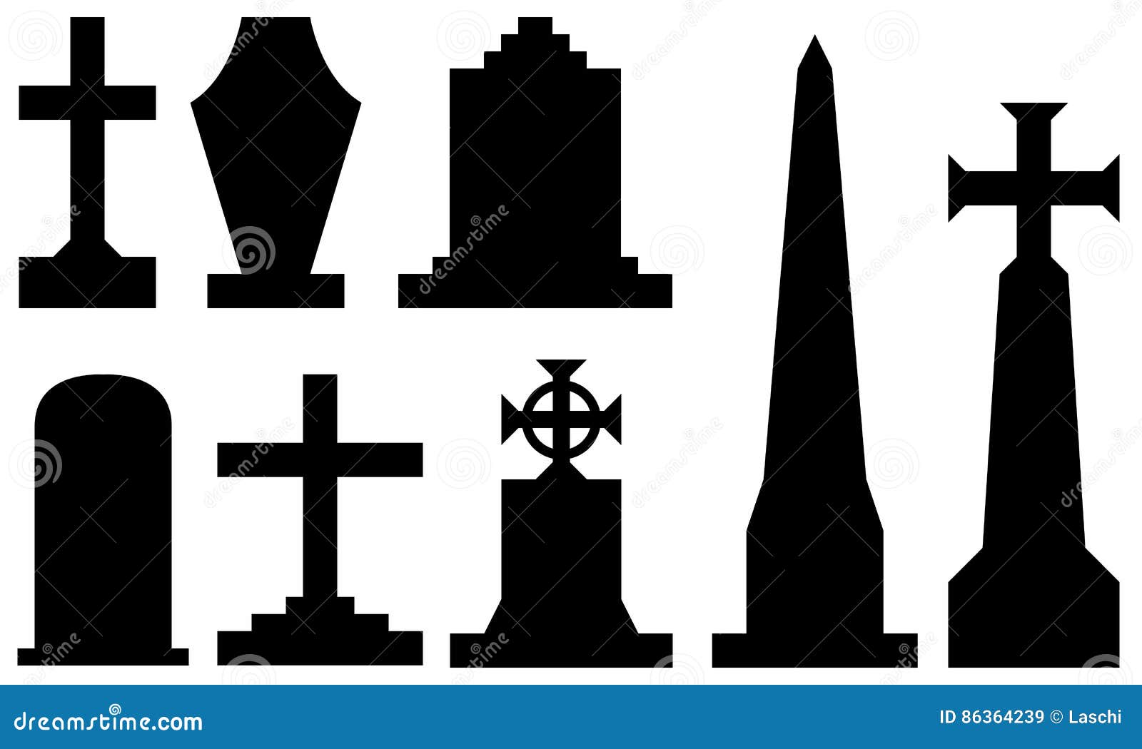 Different Tombstones Stock Illustrations – 27 Different Tombstones ...