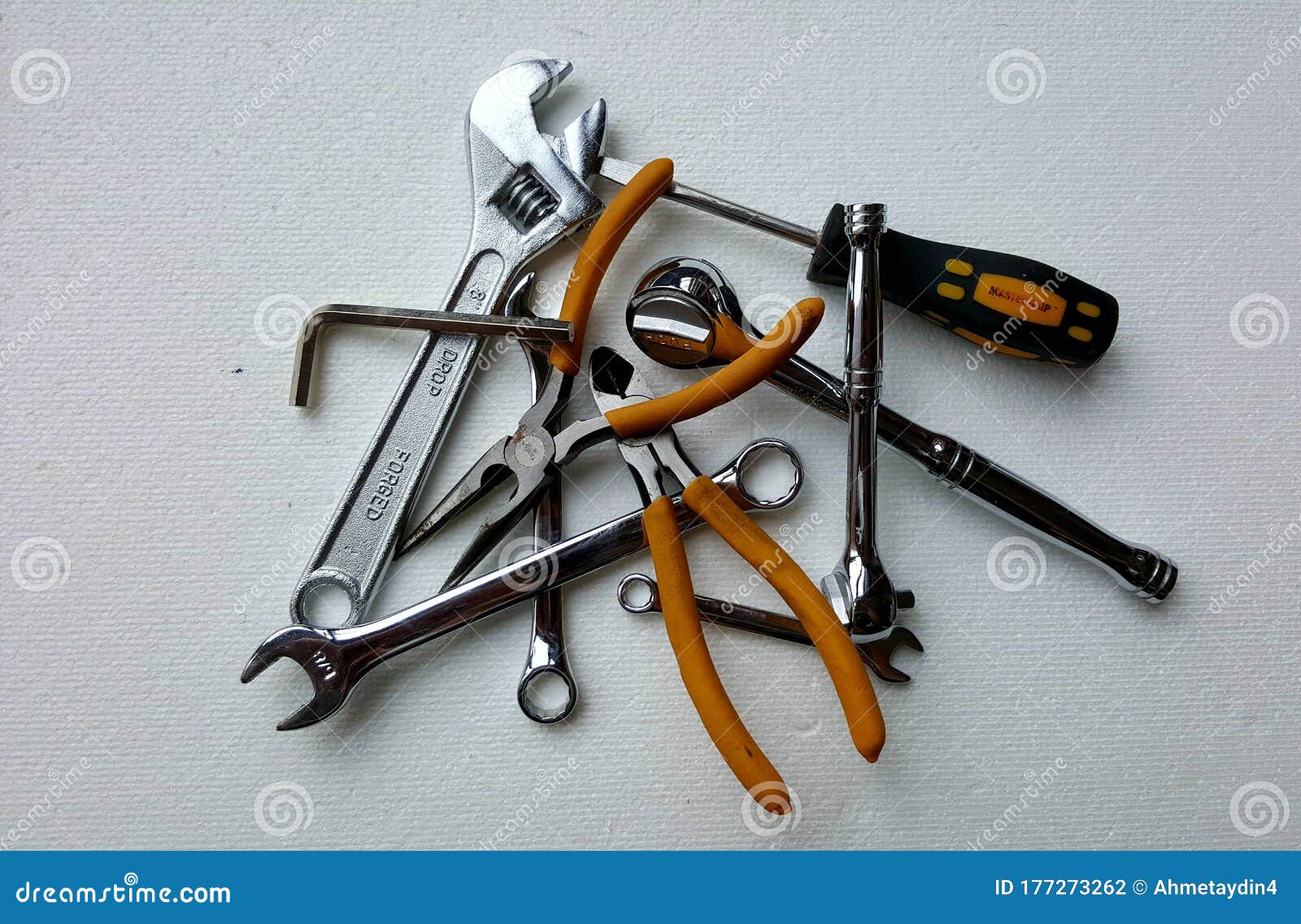 Set of Different Tools. Hanging Tools Stock Photo - Image of ...