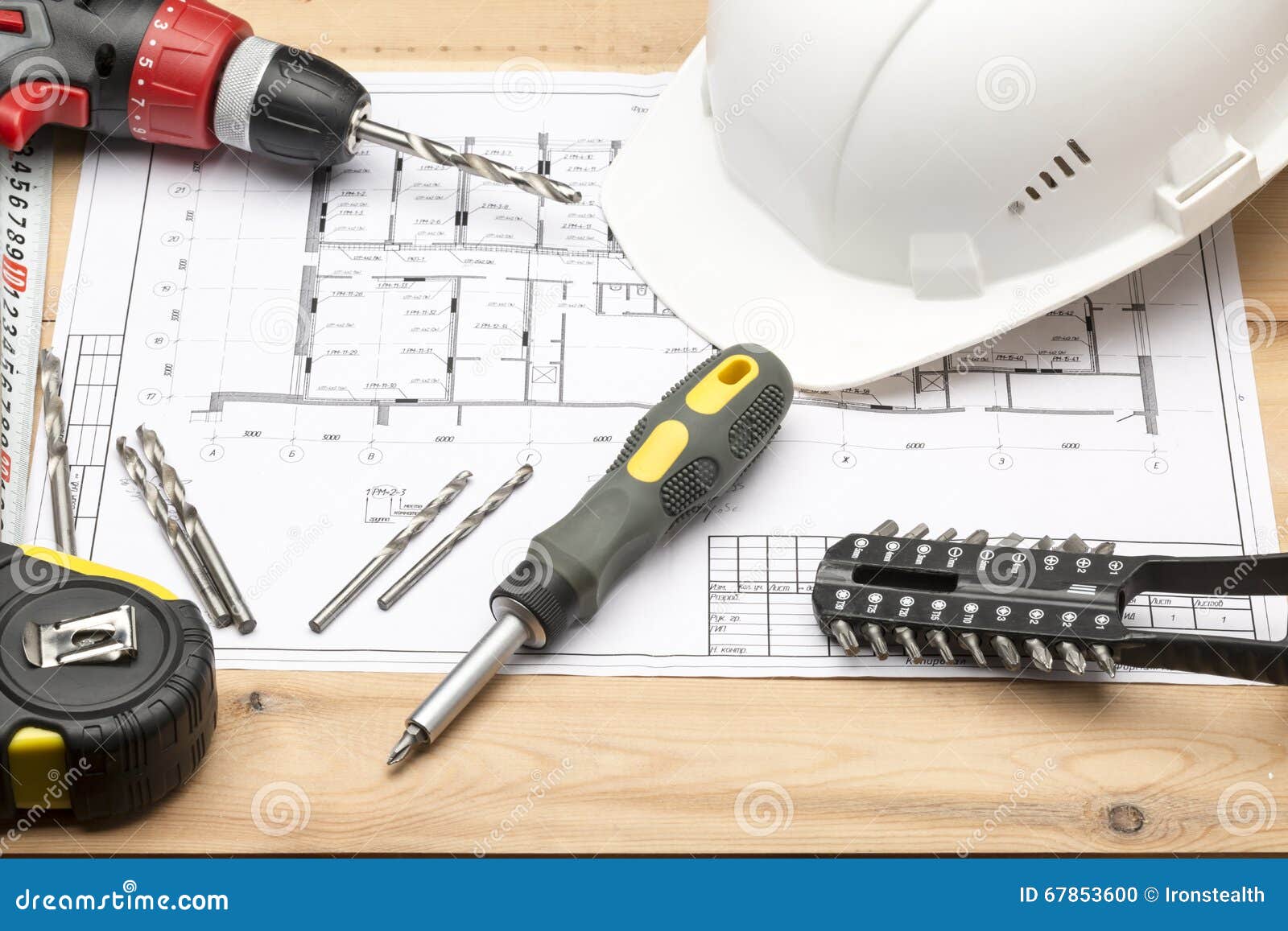 Set of Different Tools for Repair and Construction Stock Photo - Image ...