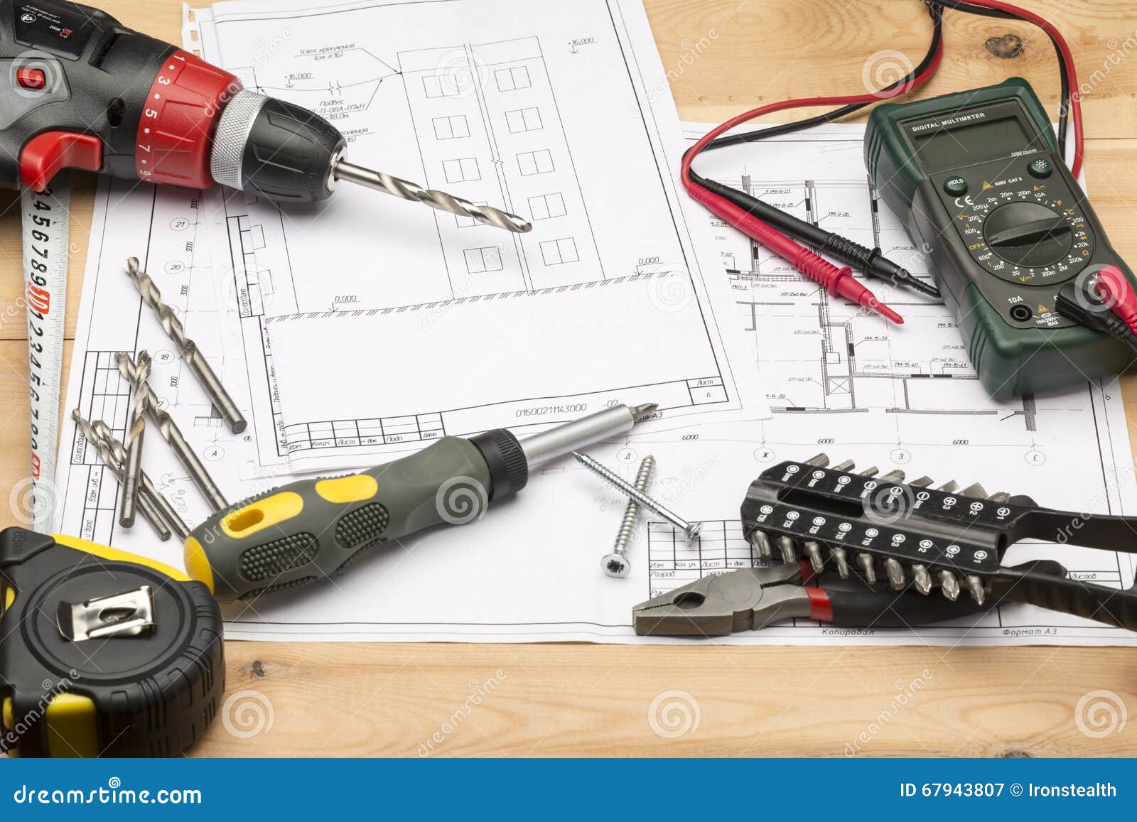 Set of Different Tools for Repair and Construction Stock Image - Image ...