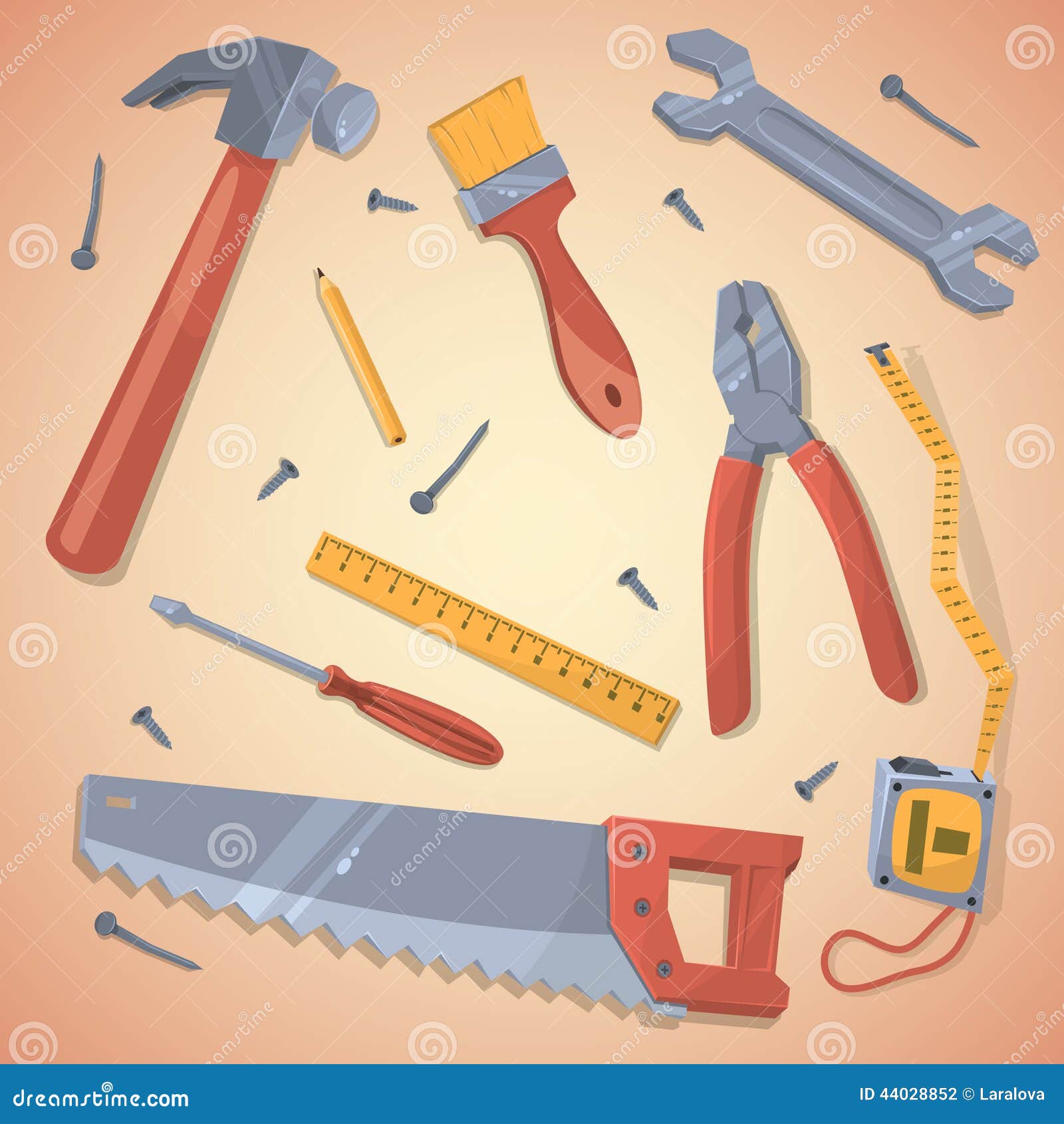 Set of different tools stock vector. Illustration of equipment - 44028852