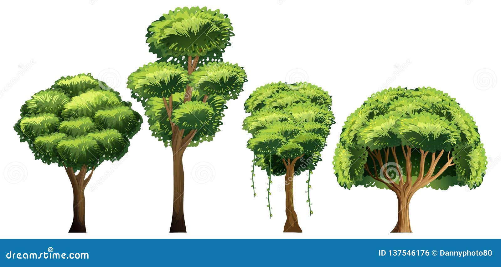 Set of different tree stock vector. Illustration of tree - 137546176