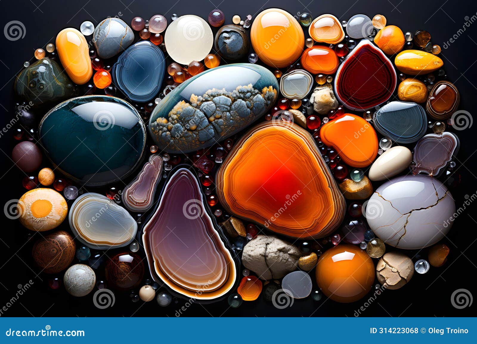 Set of Different Types of Colored Gemstones. Geology and Minerals Stock ...