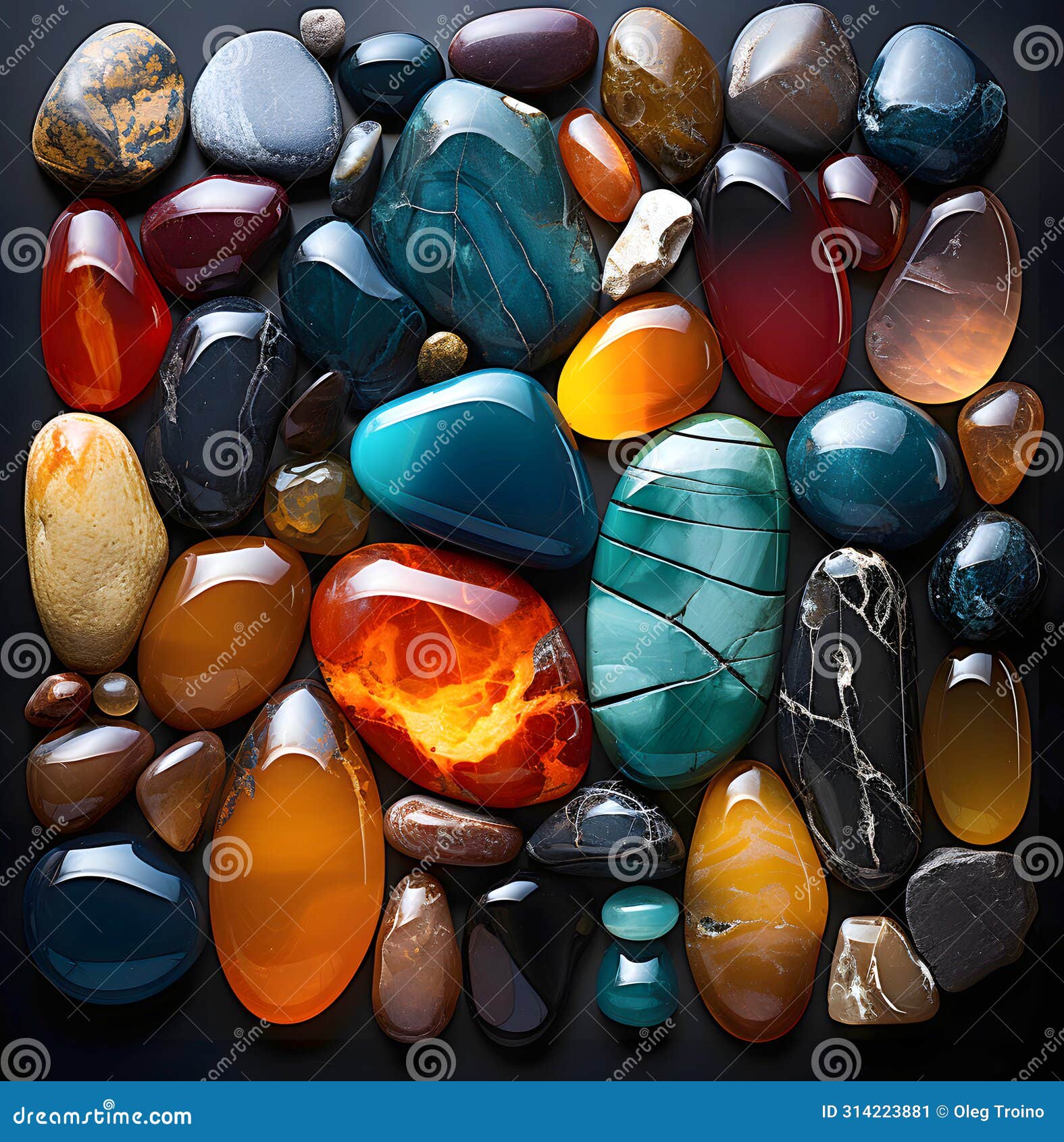 Set of Different Types of Colored Gemstones. Geology and Minerals Stock ...