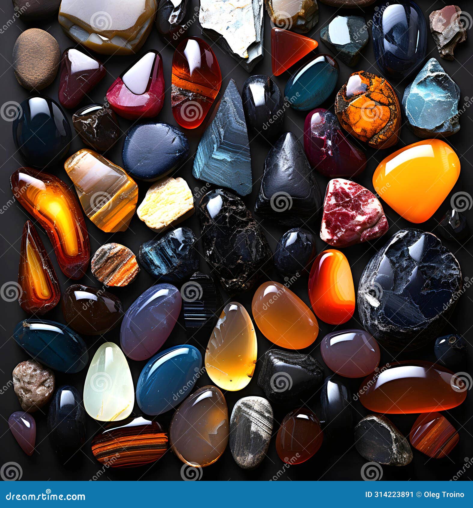 Set of Different Types of Colored Gemstones. Geology and Minerals Stock ...