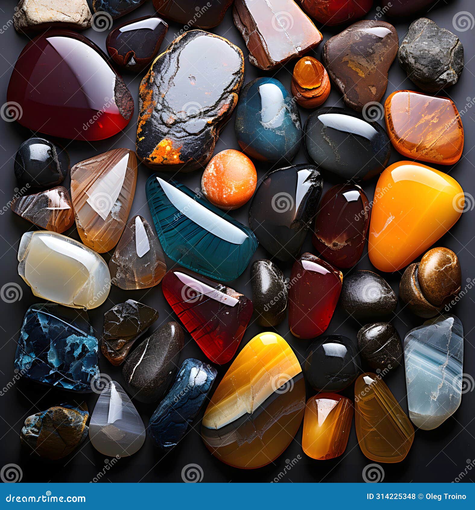 Set of Different Types of Colored Gemstones. Geology and Minerals Stock ...