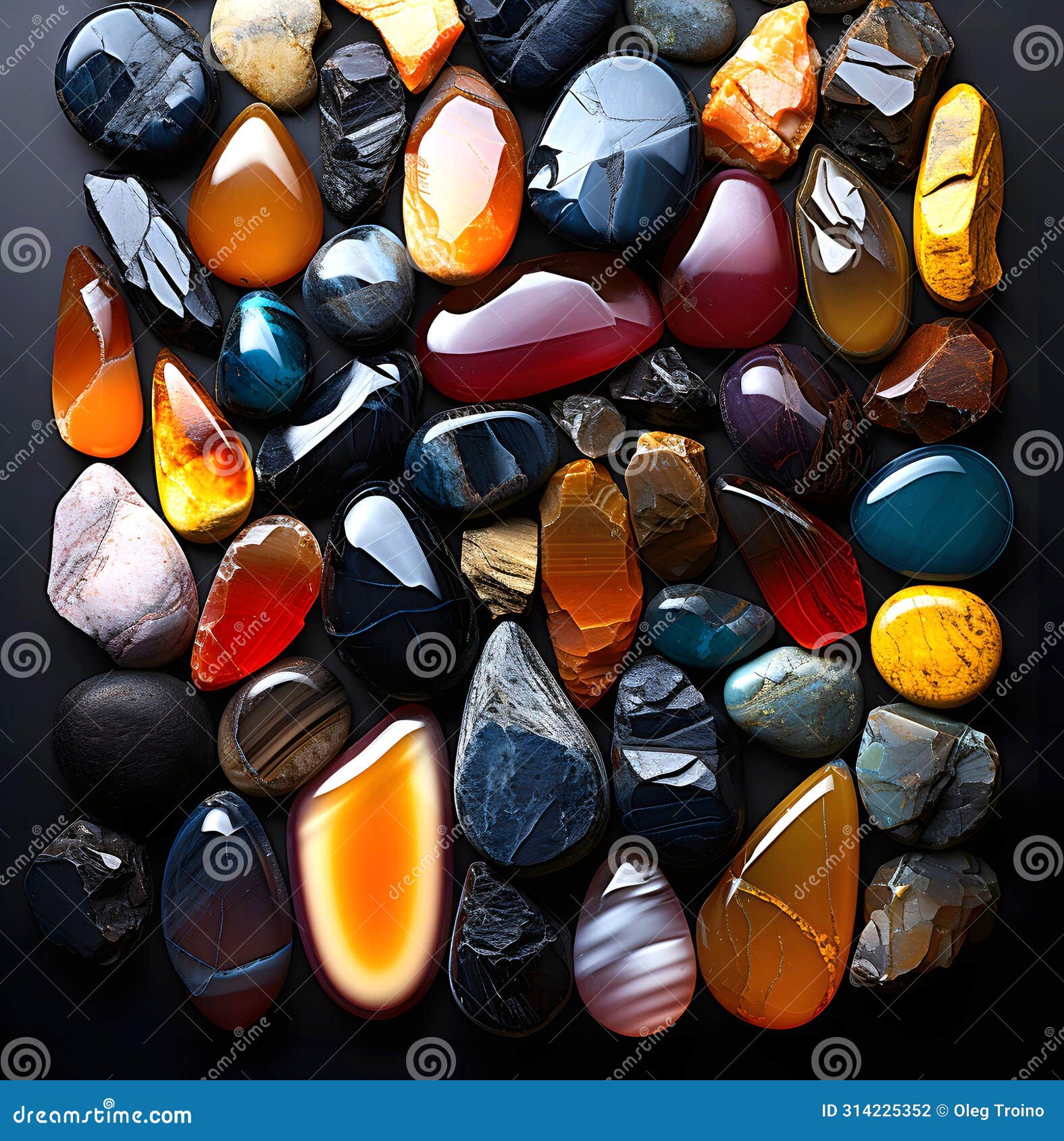 Set of Different Types of Colored Gemstones. Geology and Minerals Stock ...