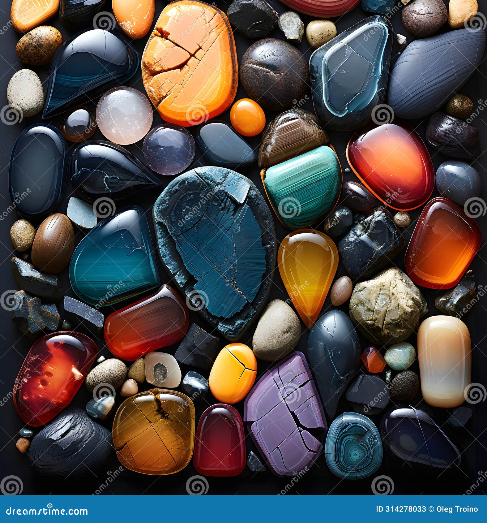 Set of Different Types of Colored Gemstones. Geology and Minerals Stock ...