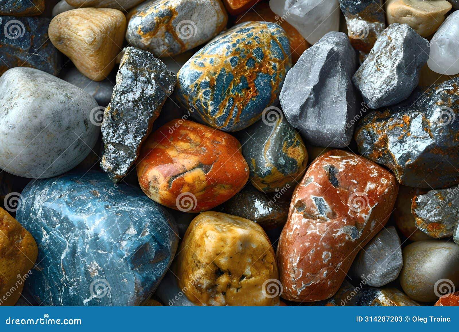 Set of Different Types of Colored Precious Smooth Stones and Crystals ...