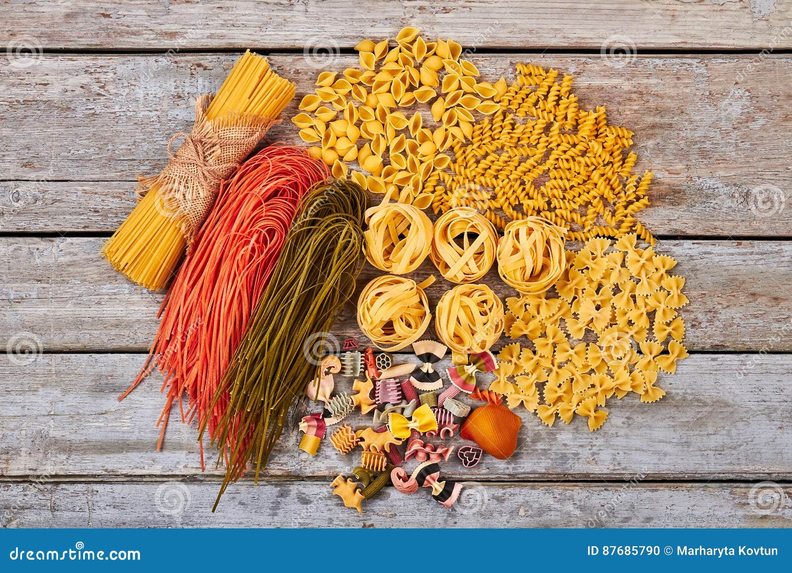 Set of Different Types and Colors of the Italian Pasta. Stock Photo ...
