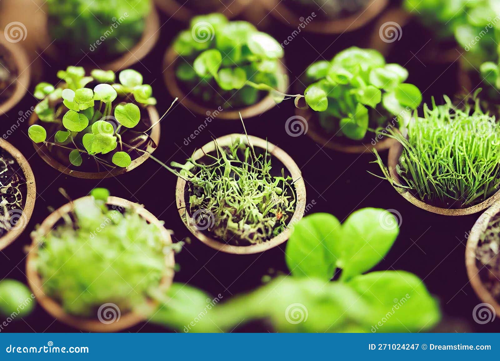 Set of Different Types of Microgreens for Human Consumption Stock Image ...