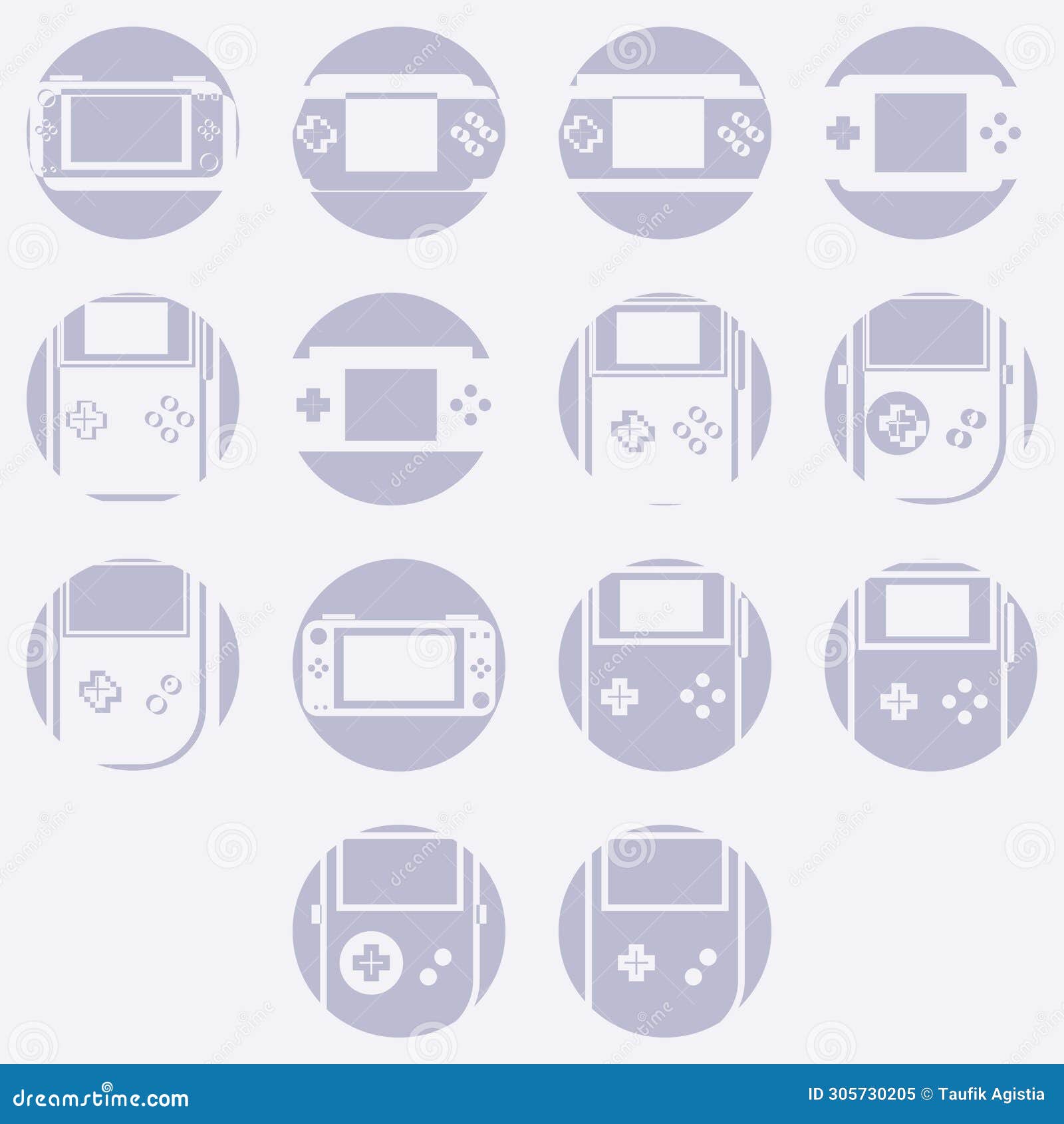 Set of Different Types of Portable Video Game Console. Stock ...