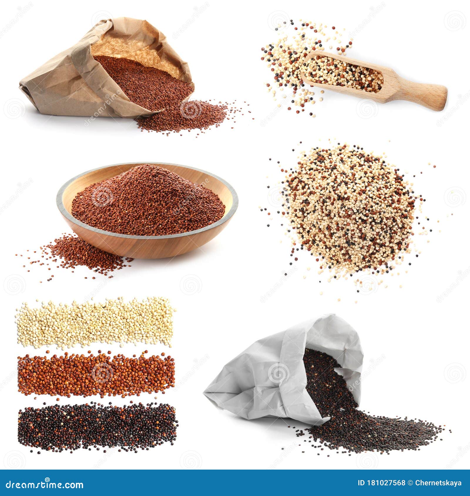 Set with Different Types of Quinoa on Background Stock Photo - Image of ...