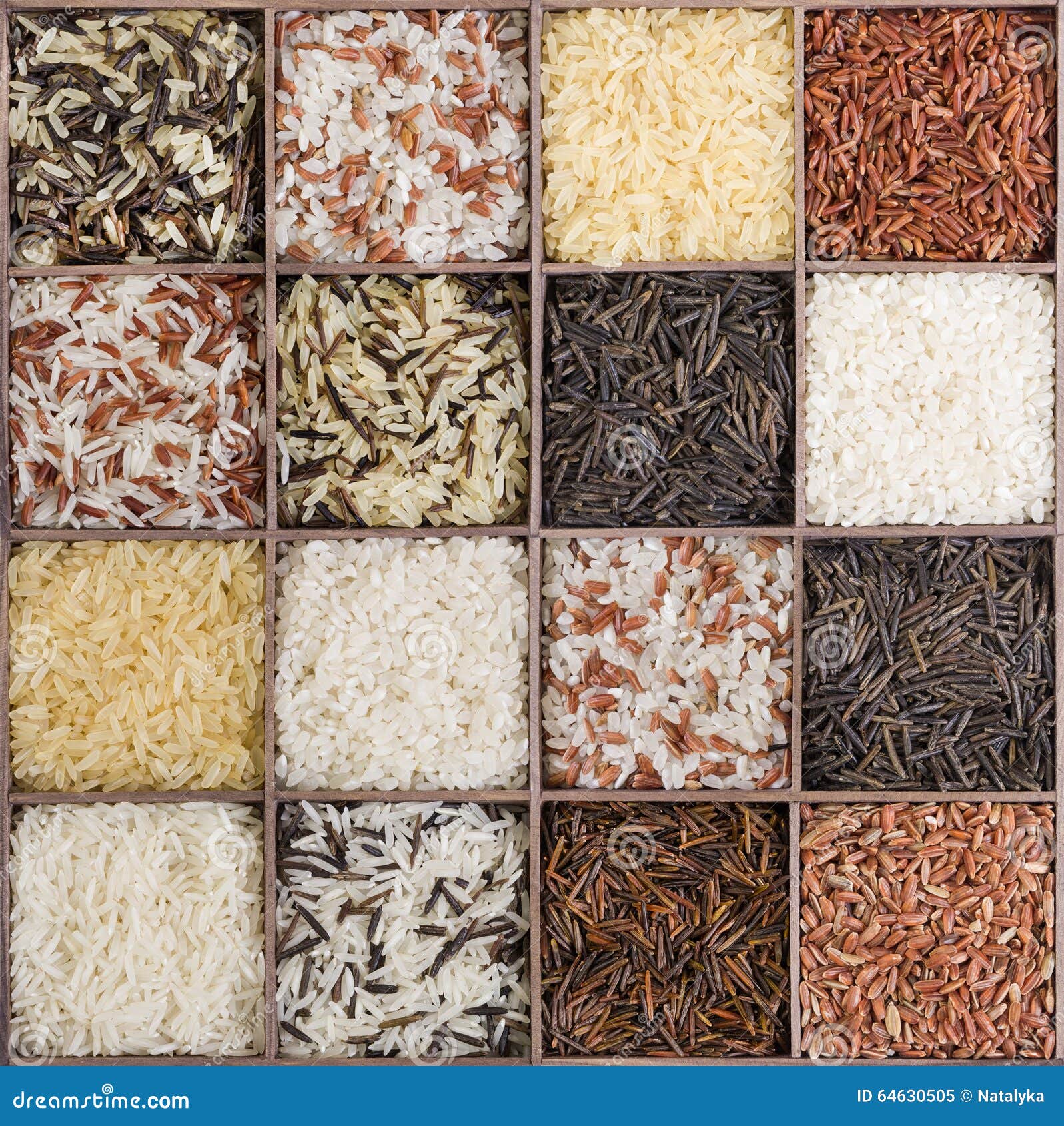Set of Different Types of Rice Stock Image - Image of food, eating ...