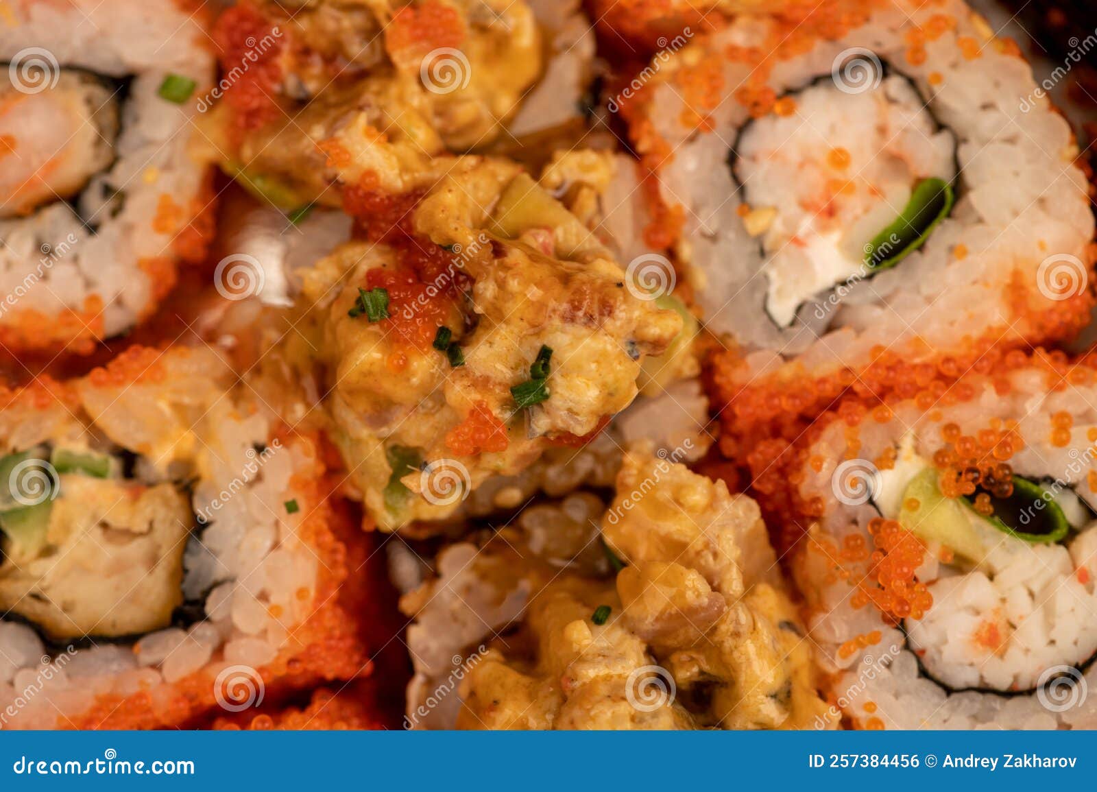 A Set of Different Types of Rolls in a Box. Top View of Various ...