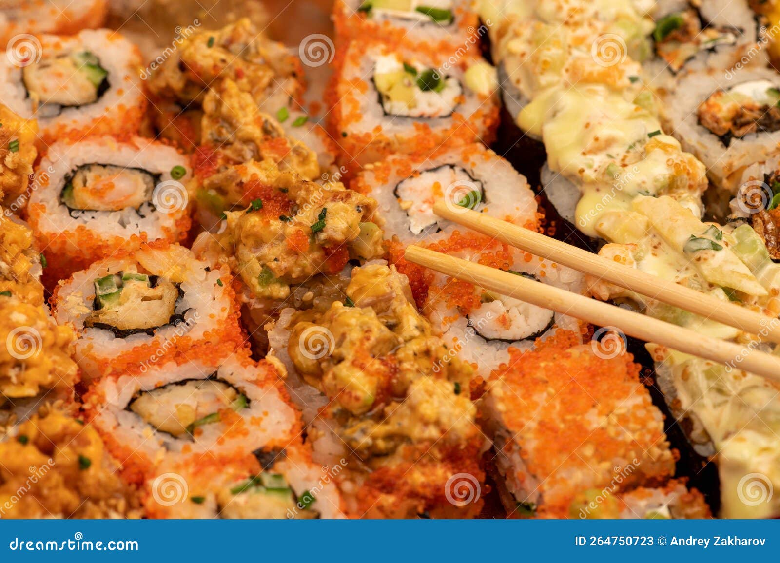 A Set of Different Types of Rolls in a Box. Top View of Various ...