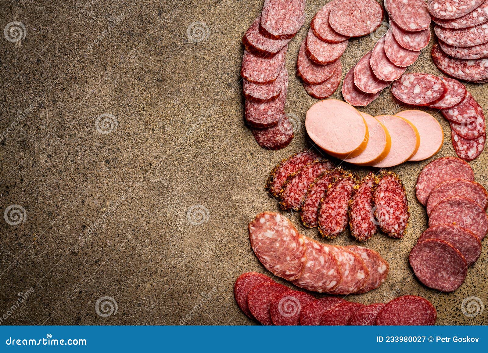 Set of Different Types of Sausages Stock Image - Image of beef, sliced ...