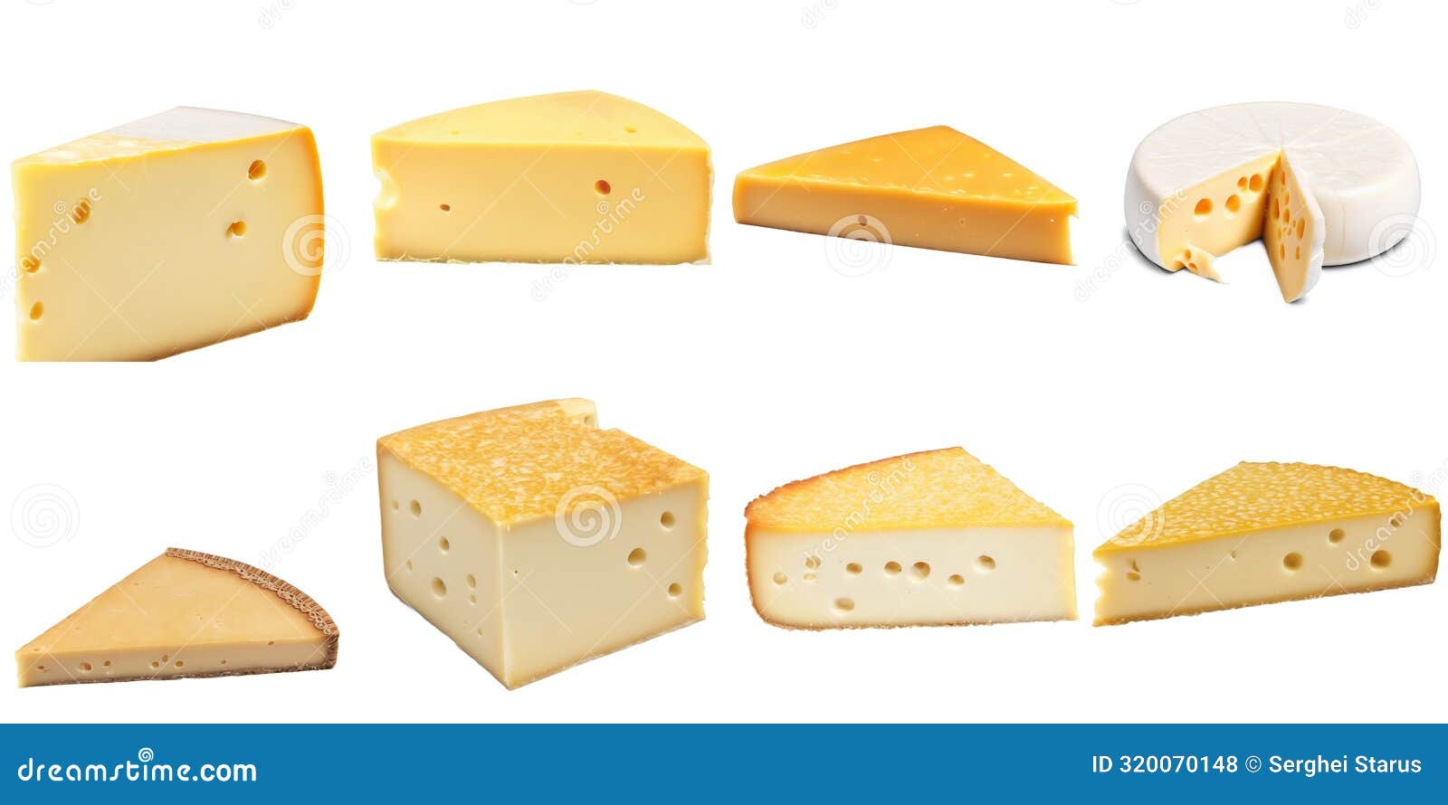 A Set of Different Types and Sizes of Cheese, PNG with Transparent ...