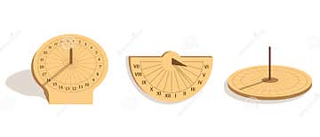 Set of Different Types of Sundials Stock Vector - Illustration of ...