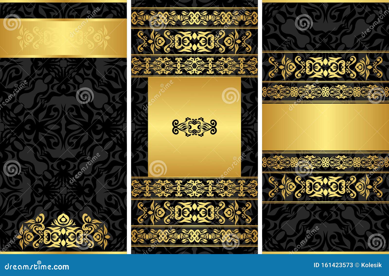 Set Of Different Types Of Templates For Cards Cartoon Vector ...