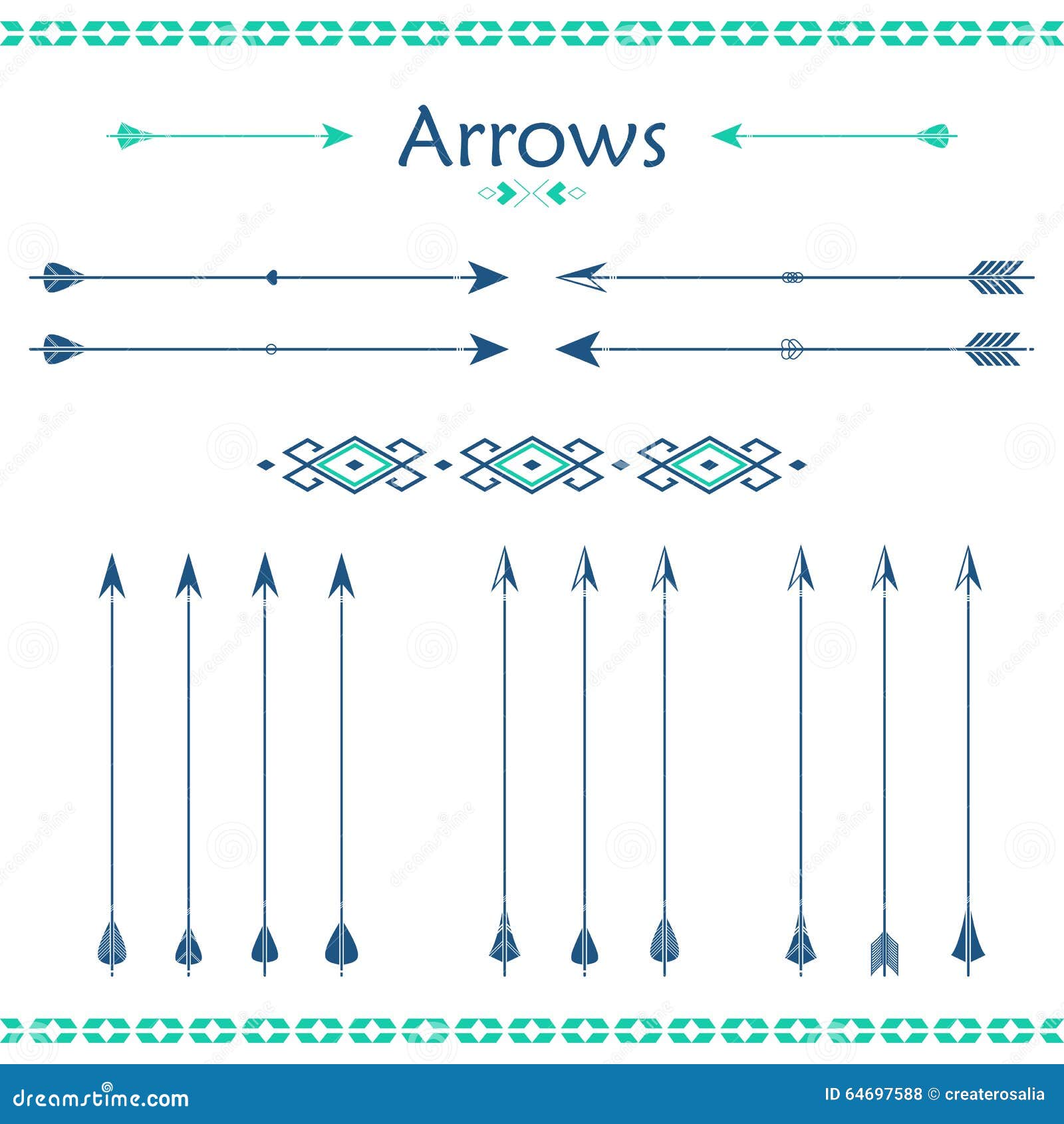 Set of Different Vector Arrows Stock Vector - Illustration of ...