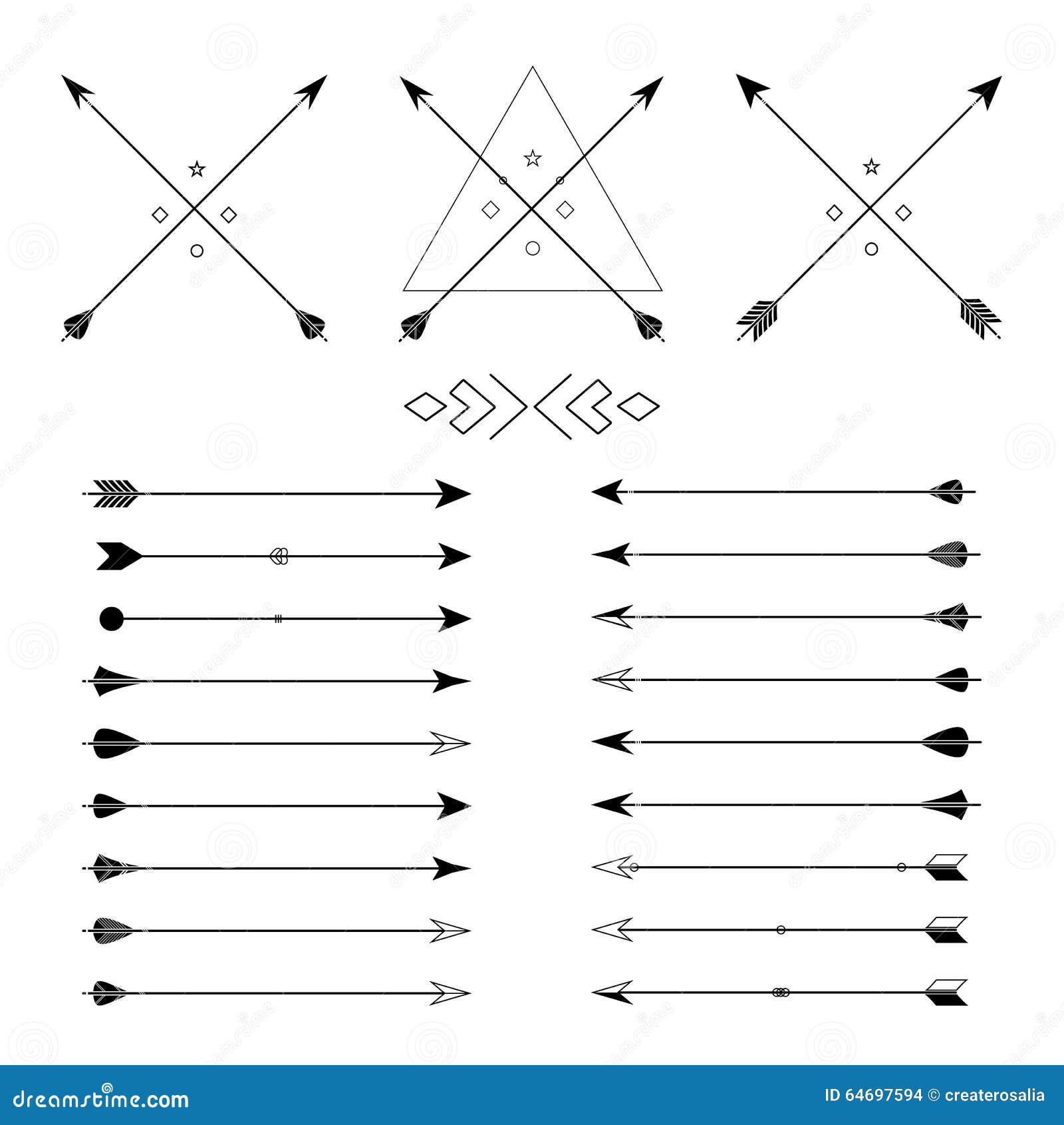 Set of Different Vector Arrows Stock Vector - Illustration of ...