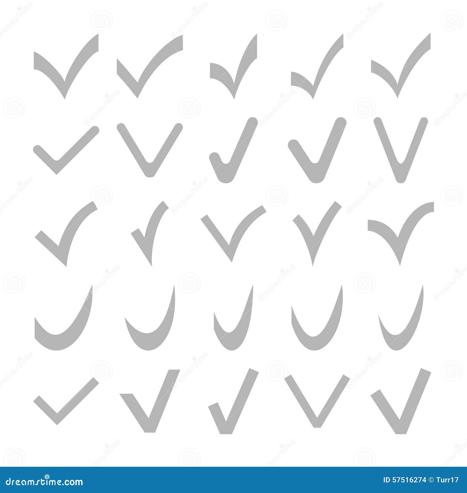 Set of Different Vector Check Marks Stock Vector - Illustration of ...