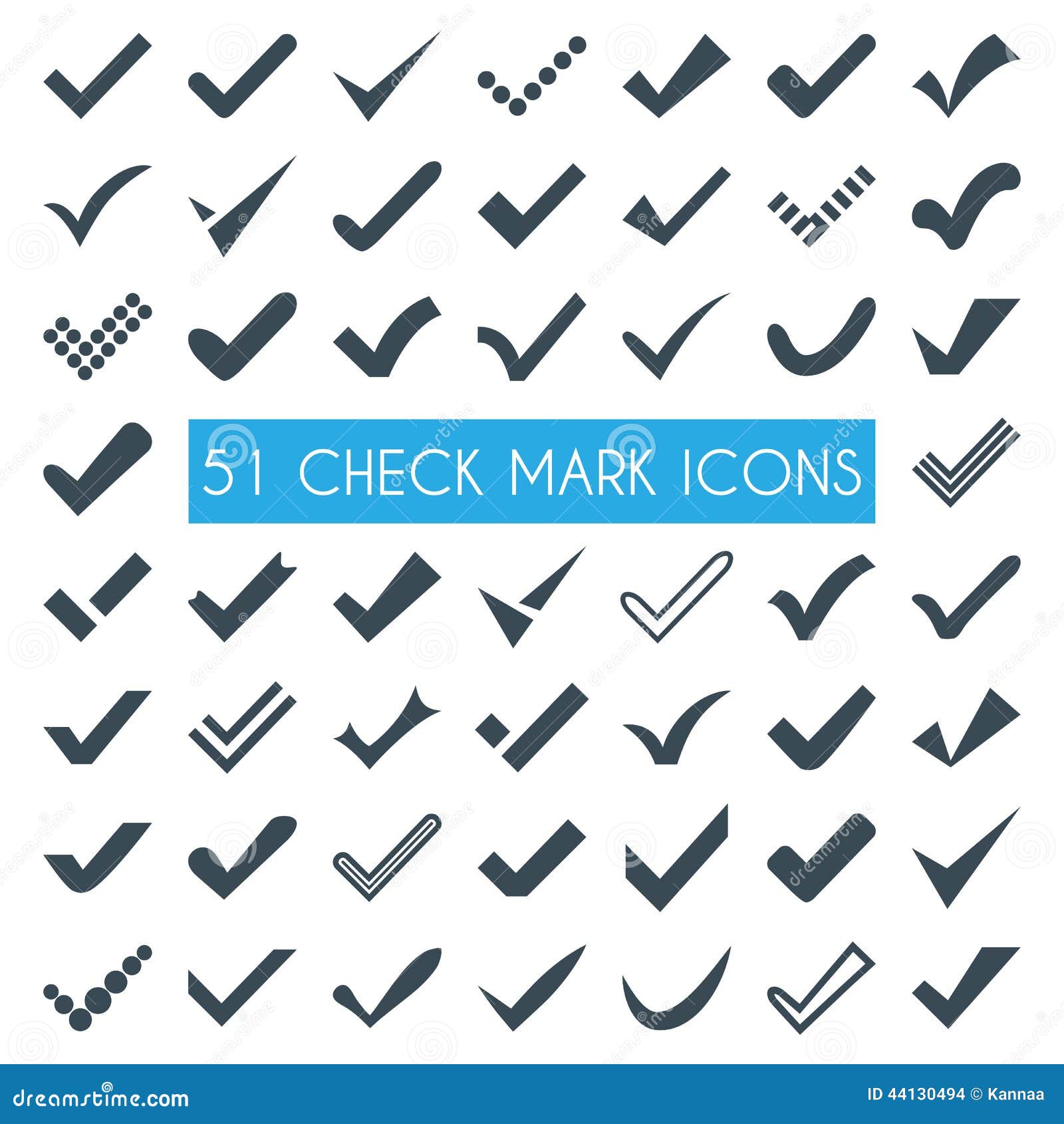 Set of Different Vector Check Marks or Ticks Stock Vector ...