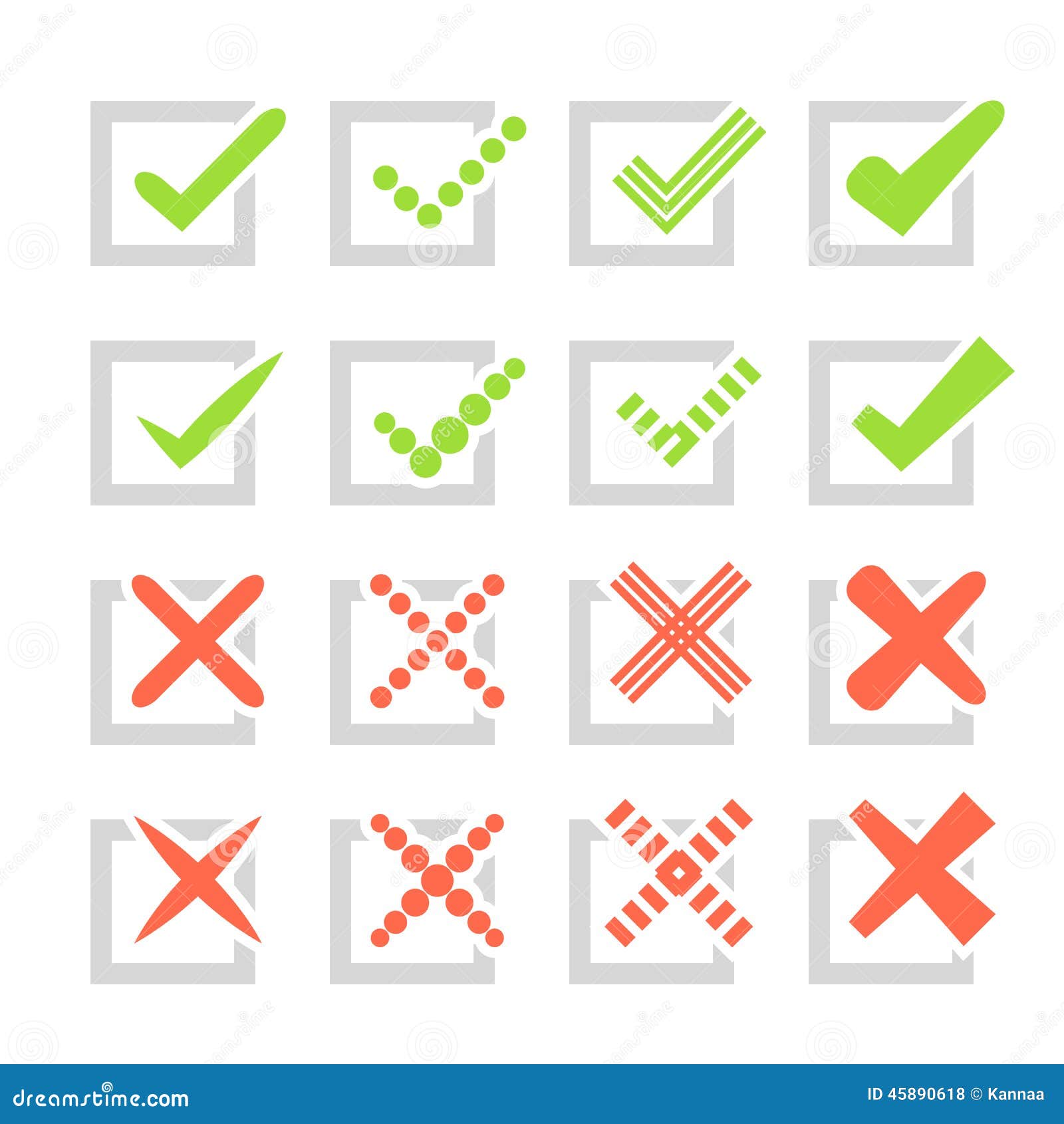 Set of Different Vector Check Marks or Ticks and Stock Vector ...