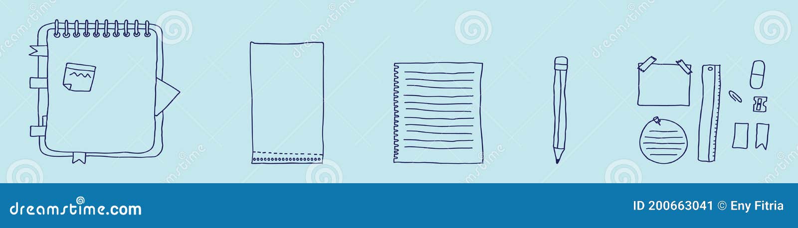 Set of Different Vector Note Papers Cartoon Icon Design Template with ...