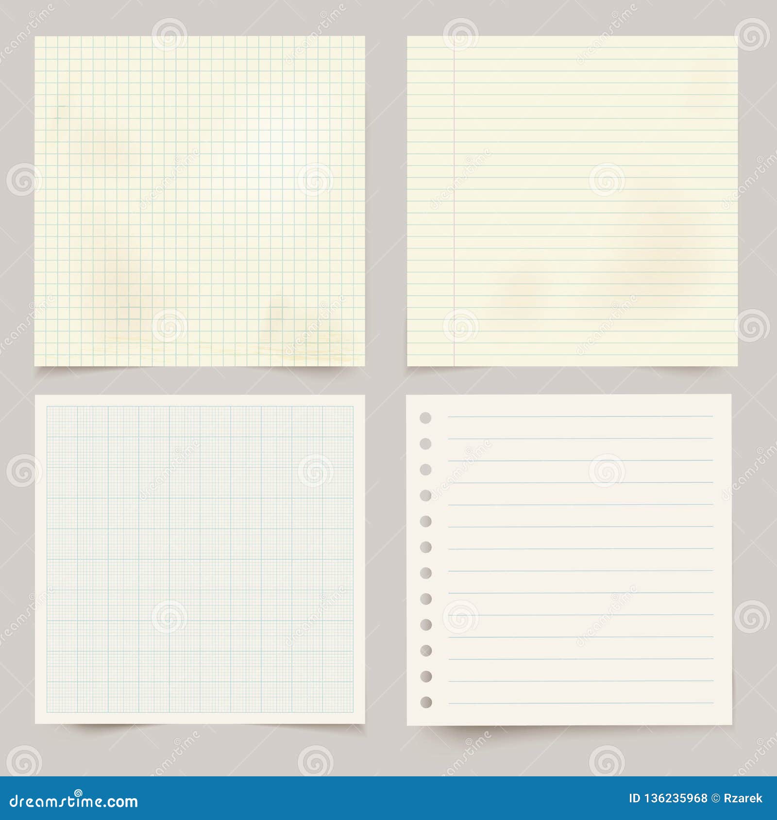 Set of Different Vector Papers. - Vector Stock Vector - Illustration of ...