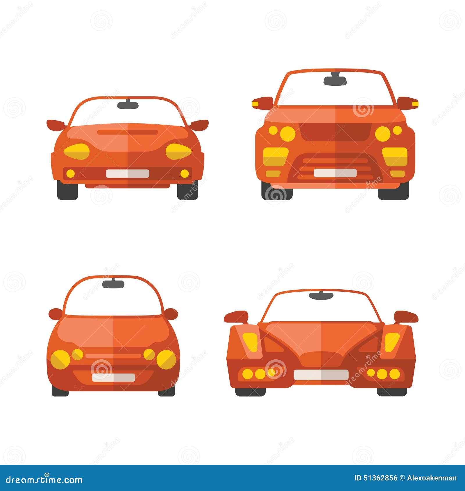 Set of Different Vector Passenger Cars in Flat Style Stock Vector ...