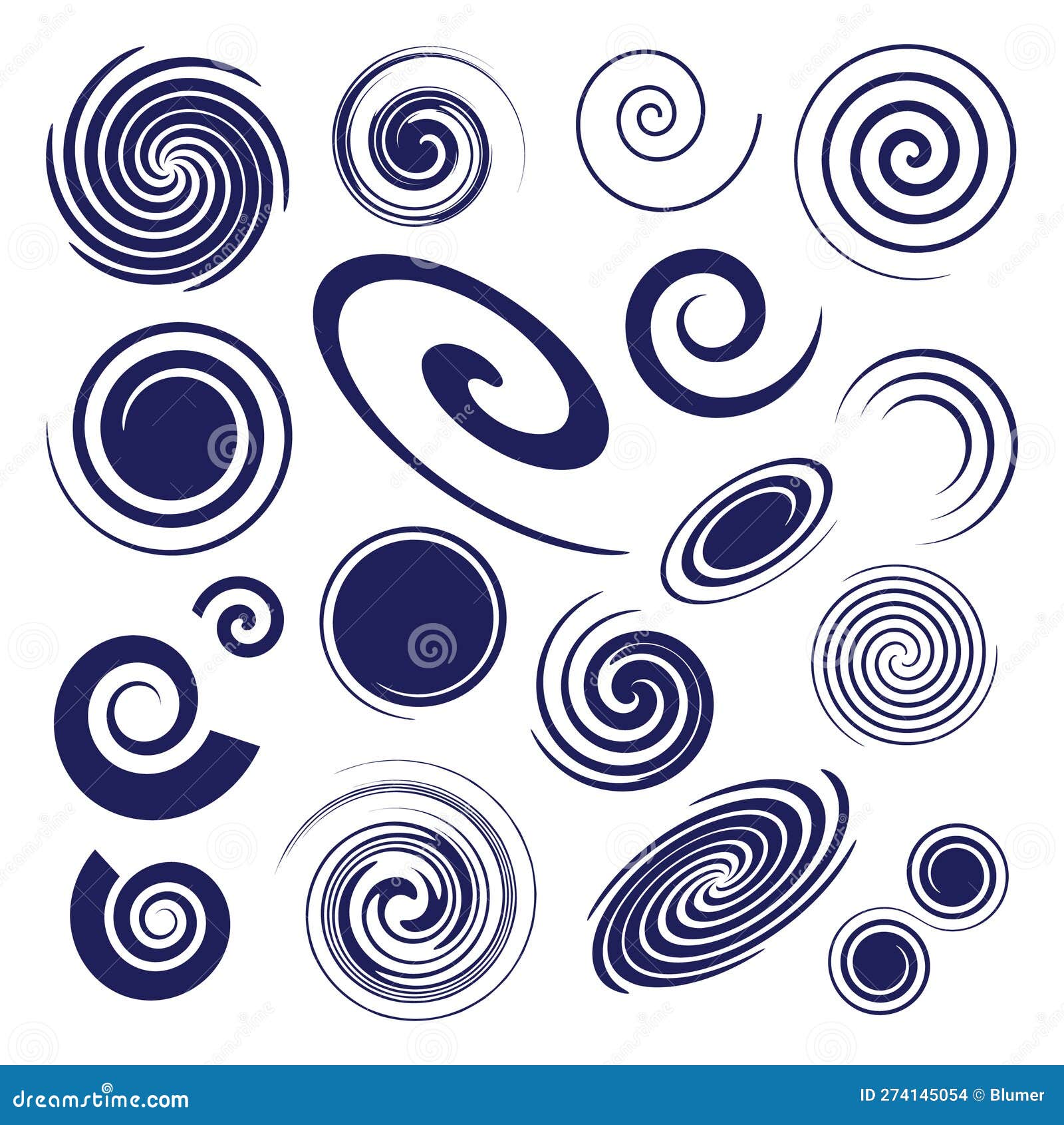 Set of Different Vector Spiral Design Elements Stock Vector ...