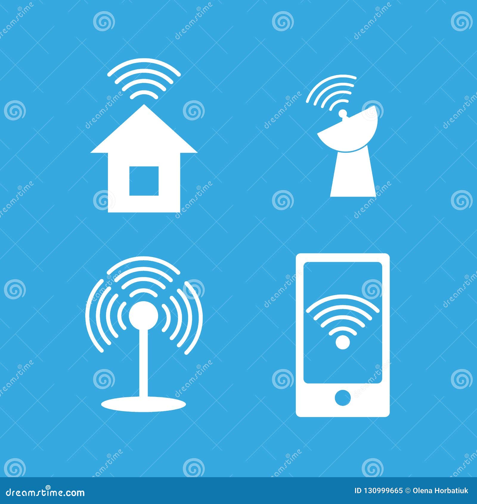 Set of Different Vector Wifi Icons for Communication and Remote Access ...