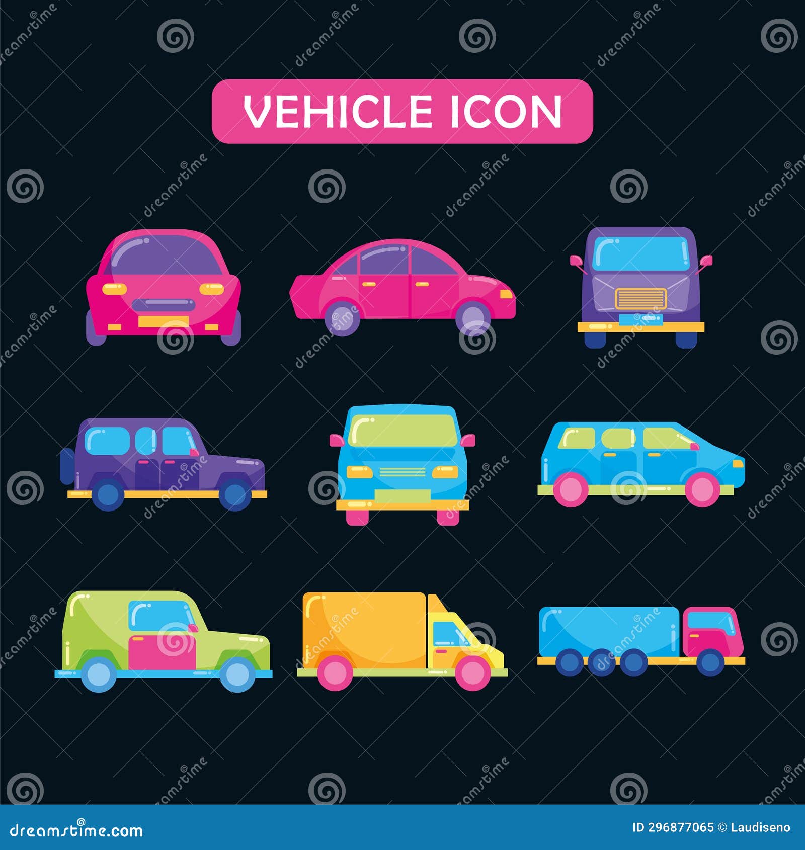 Set of Different Vehicle Icons Vector Stock Vector - Illustration of ...
